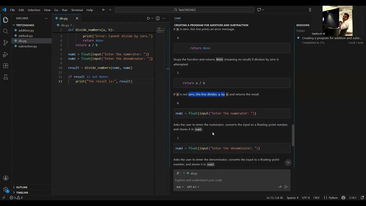 Fix Python Errors Using GitHub Copilot Ask | VS Code