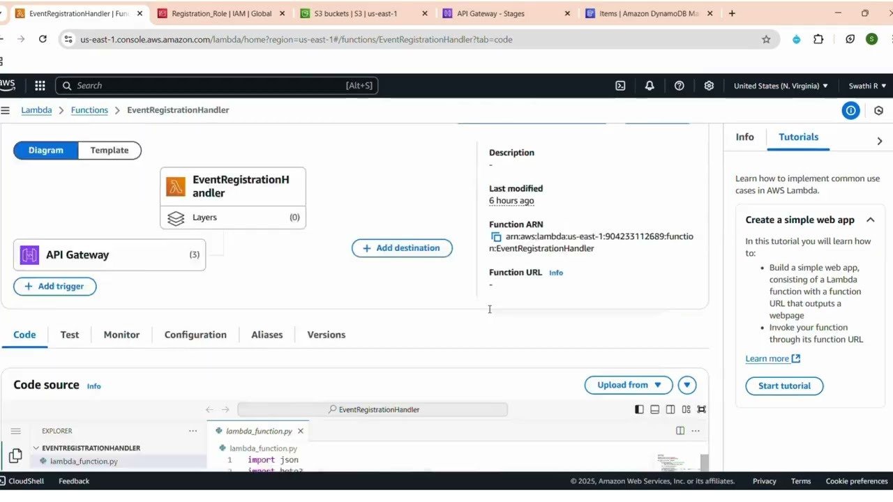 🚀 Student Event Registration System with AWS | DynamoDB, Lambda, API Gateway & S3 Integration