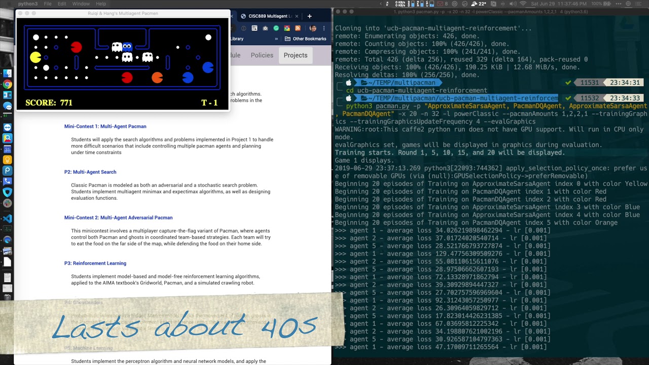 Multiagent Pacman Project (CISC889)