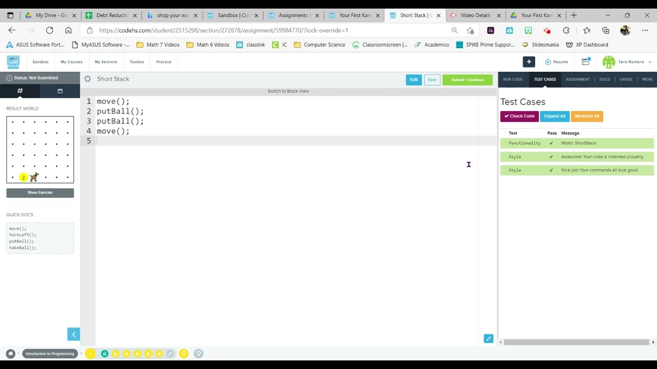 Karel Short Stack CodeHS