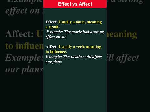 Effect vs Affect english grammar | Speak Up English