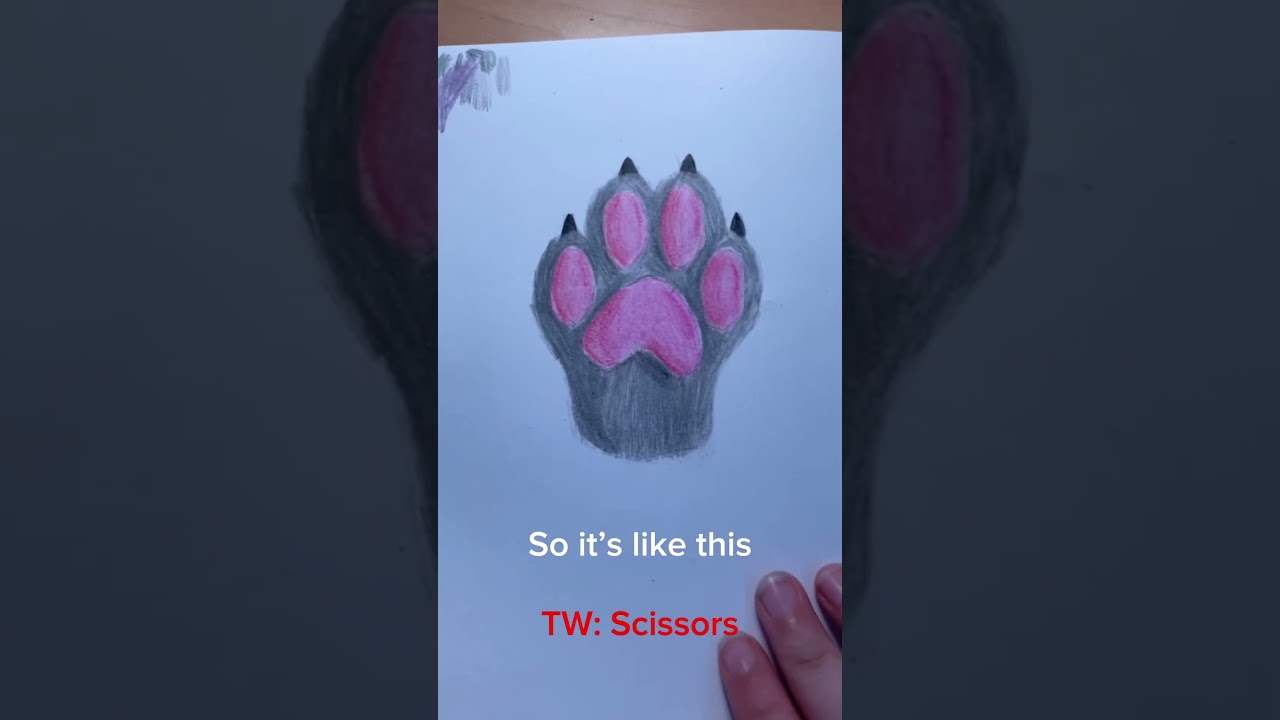 Squish~ |TW: Scissors| #therian #art #papercrafts #12am | 🐾✏️🖍️