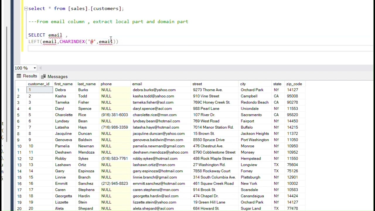 SQL Server : Extract Text Using LEFT and RIGHT function with CHARINDEX