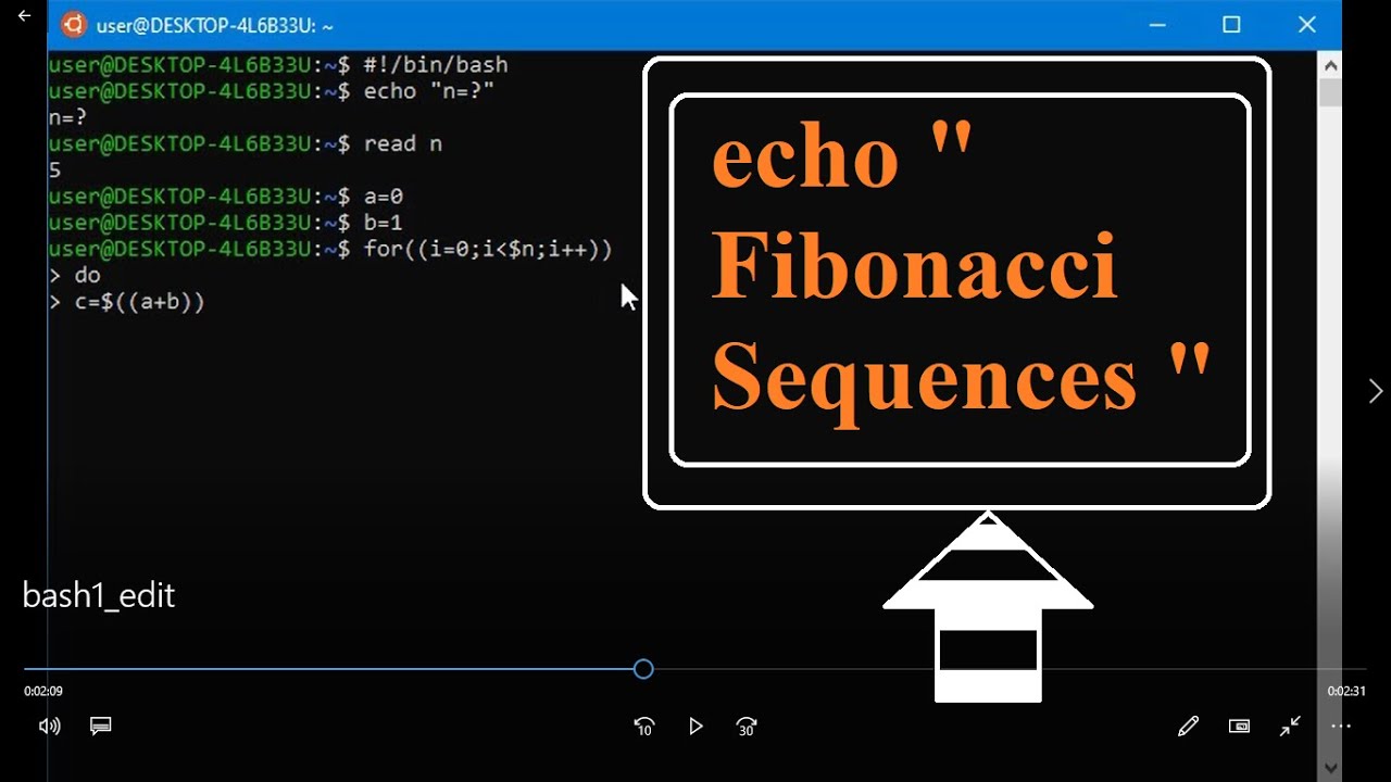 Print Fibonacci sequences - Bash Programming in Linux || Shell Scripting