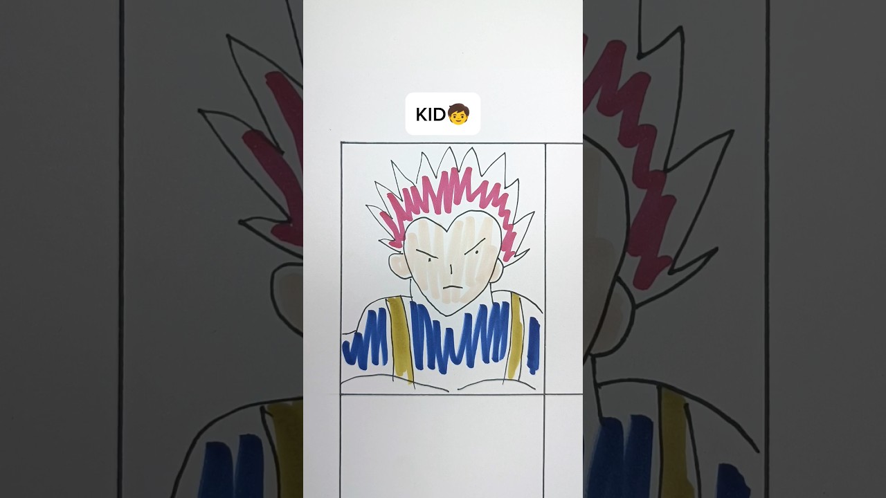 How do you Draw Vegeta Ultra Ego?🤔 KID, BEGINNER, ARTIST or LEGEND!? #vegeta #drawing #dragonball