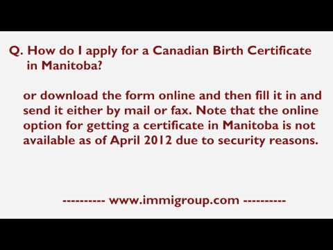 How Do I Apply For A Canadian Birth Certificate In Manitoba?