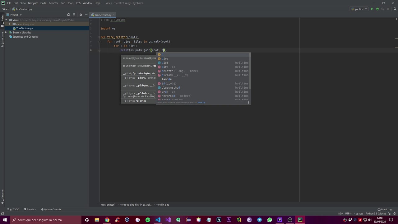 Show Tree Structure Directory - PyCharm Python - Tutorial #26
