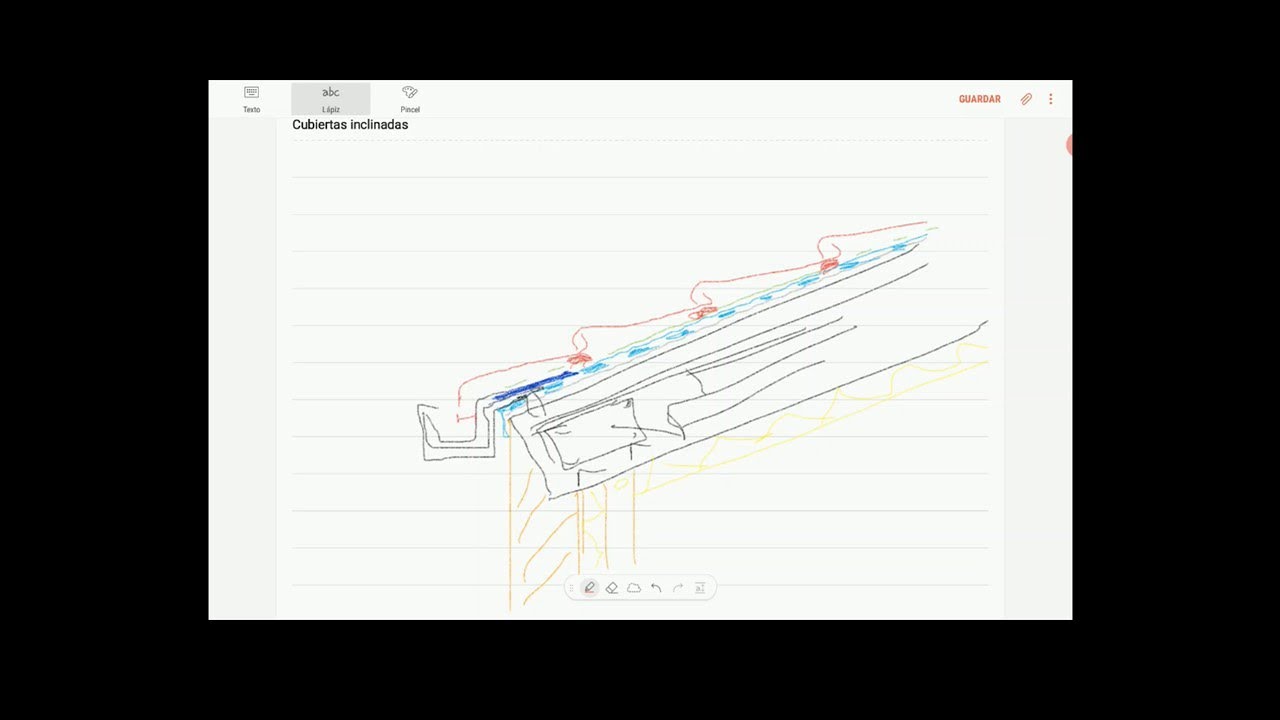 CUB6. Detalle constructivo de cubierta con forjado inclinado
