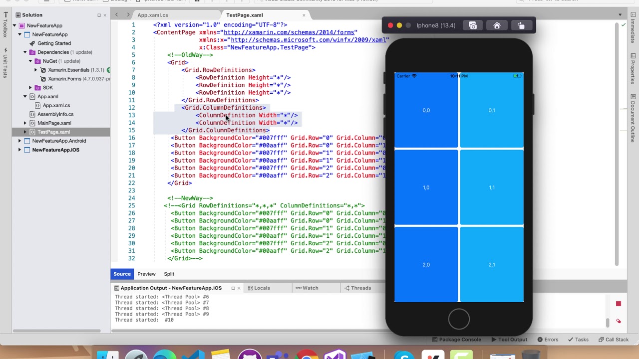 Xamarin forms  Simplified Grids