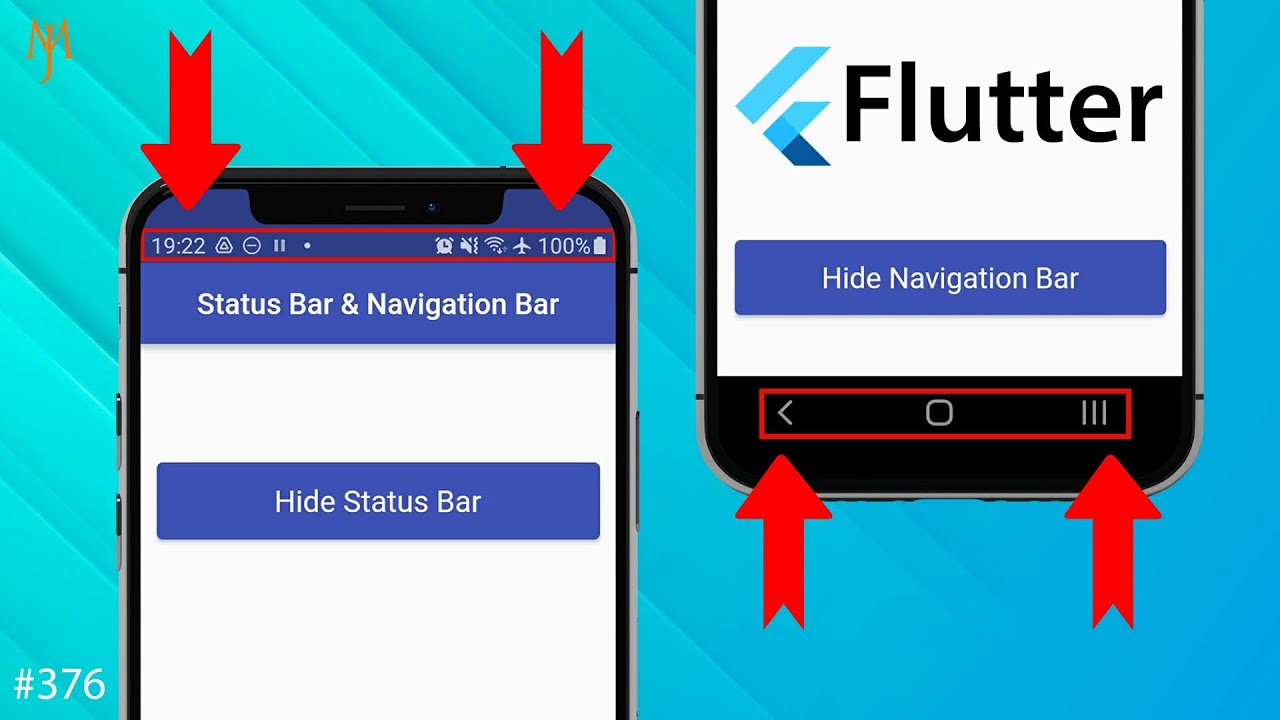 Flutter 2.5 Tutorial - Hide Status Bar, Navigation Bar | Android Full Screen | Immersive Mode