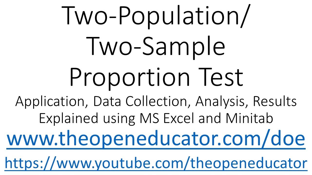 Two Sample/Population Proportion Test Application, Analysis & Result Explained in MS Excel & Minitab