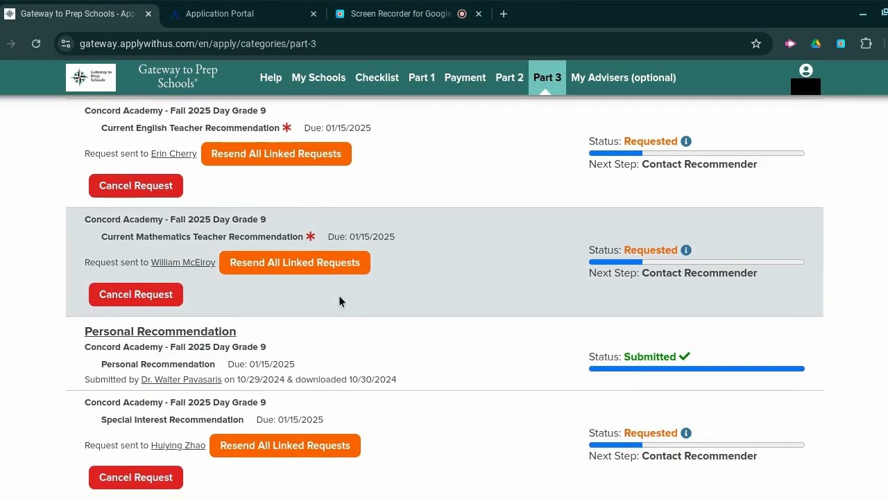 Gateway to Prep School Transcript Request and Interview Scheduling Tutorial
