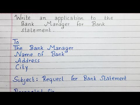 Write an application to the Bank Manager for Bank Statement