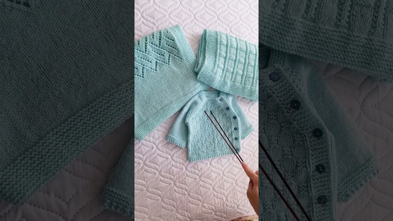 Baby Blanket and Cardigan Knitting Pattern | Step-by-Step Pattern | Preview | Vitalina