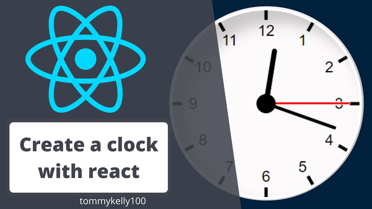 Make a clock with React. React tutorial for beginners