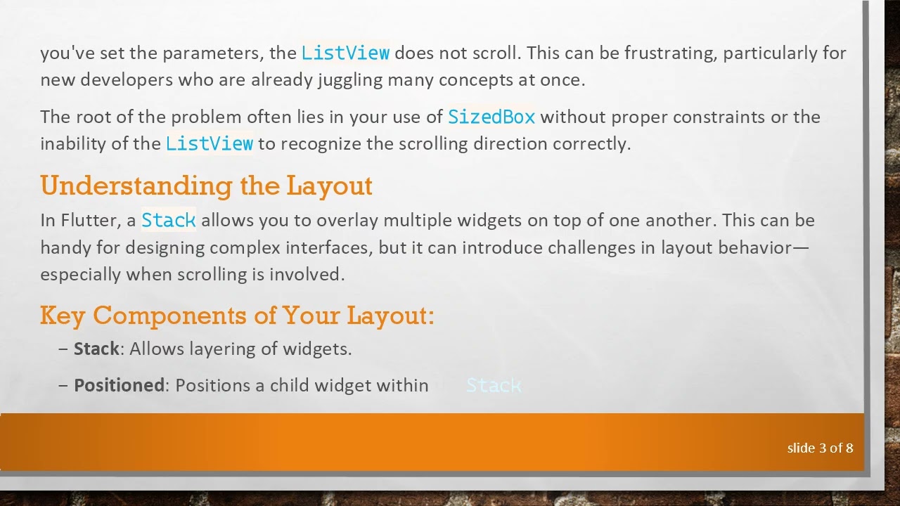 How to Make a Horizontal ListView Scroll Inside a Stack in Flutter