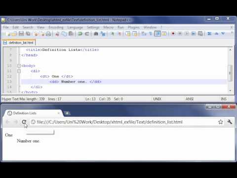 html: definition list