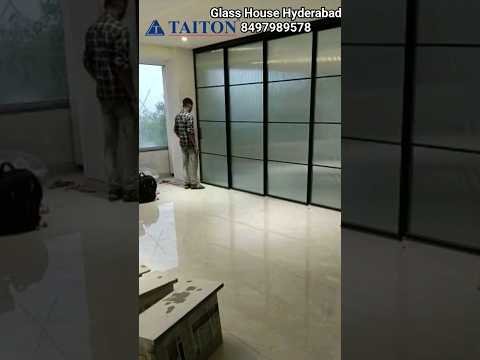 Slim Black Profile Hall partition one side all doors sliding &Folding #partition #hall #telescopic