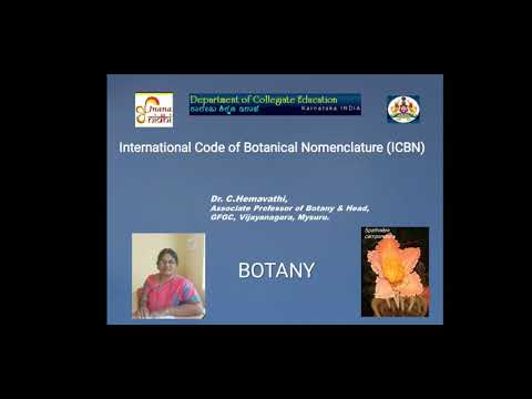 International Code of Botanical Nomenclature ( ICBN)
