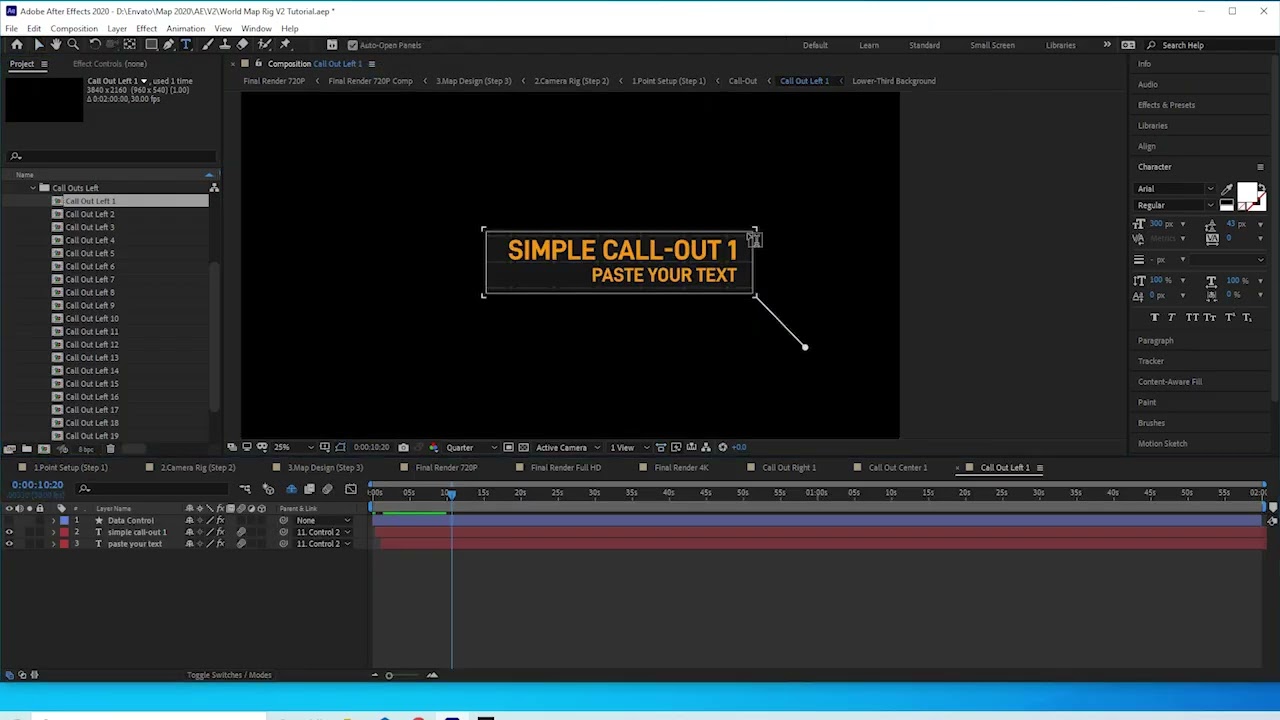 World Map Rig Tutorial pt 3 Imageholders, Call Outs