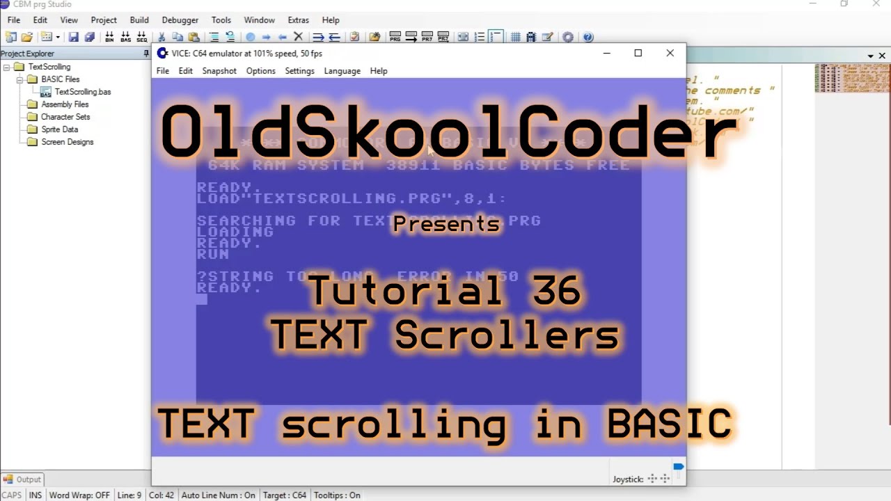 Tutorial 36.01 : Text Scroller in BASIC