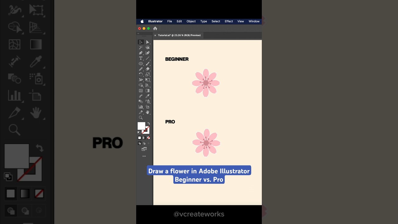 Draw a flower in Adobe Illustrator #tutorial #adobeillustrator #illustratortips