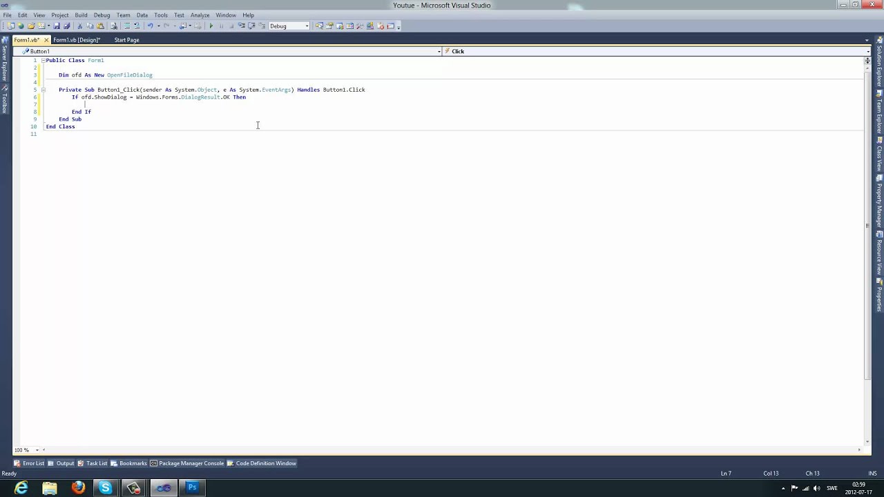 Visual Basic Tutorial #17 - Using the OpenFileDialog