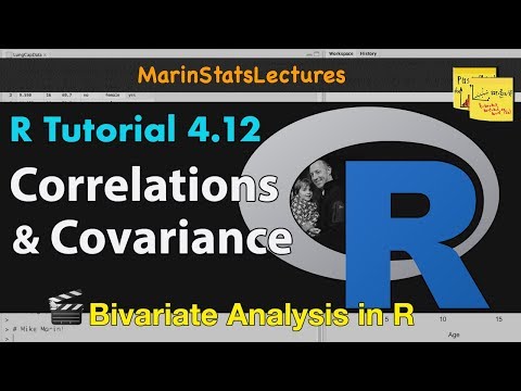 Correlations and Covariance in R with Example | R Tutorial 4.12 | MarinStatsLectures