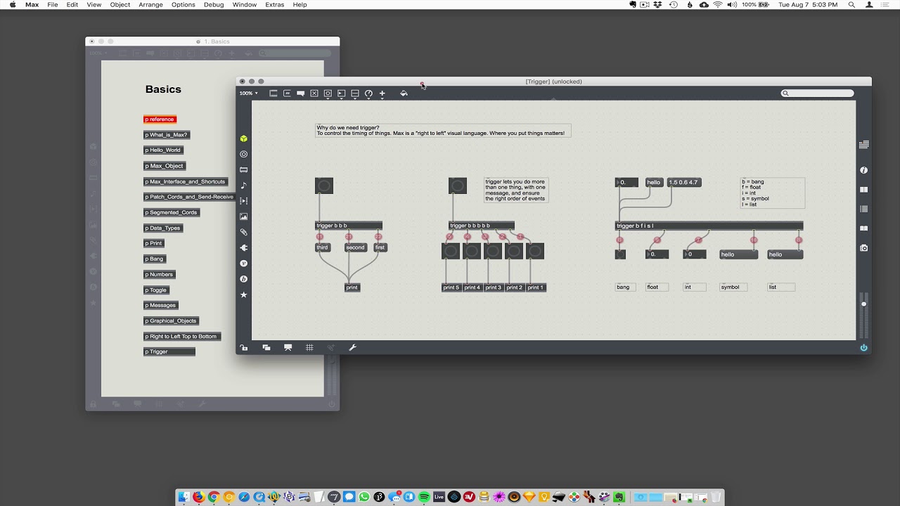 Max/MSP - trigger