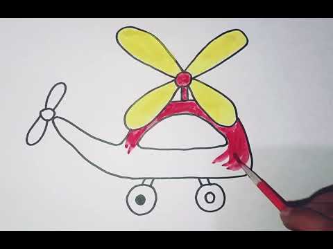 How to draw cute and easy Airplane | Easy drawing, Painting and Coloring for Kids & Toddlers