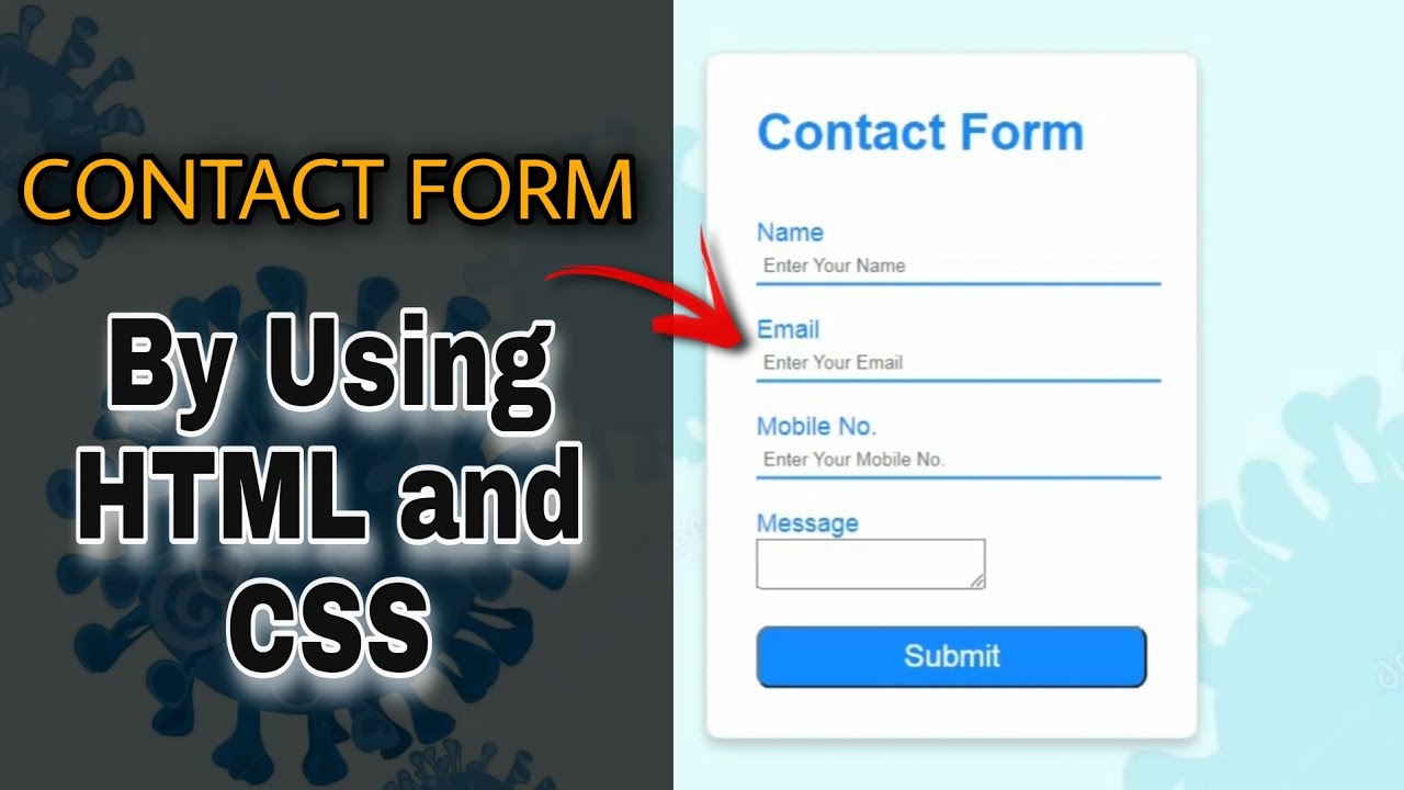 Create an amazing contact form by using HTML and CSS for beginners
