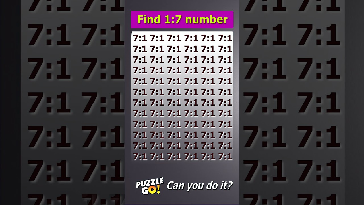 Tell me where 1:7 | Math Puzzle #shorts #different #puzzles #opticalillusion