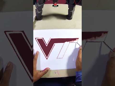 How to draw the Virginia Tech Hokies logo #shorts