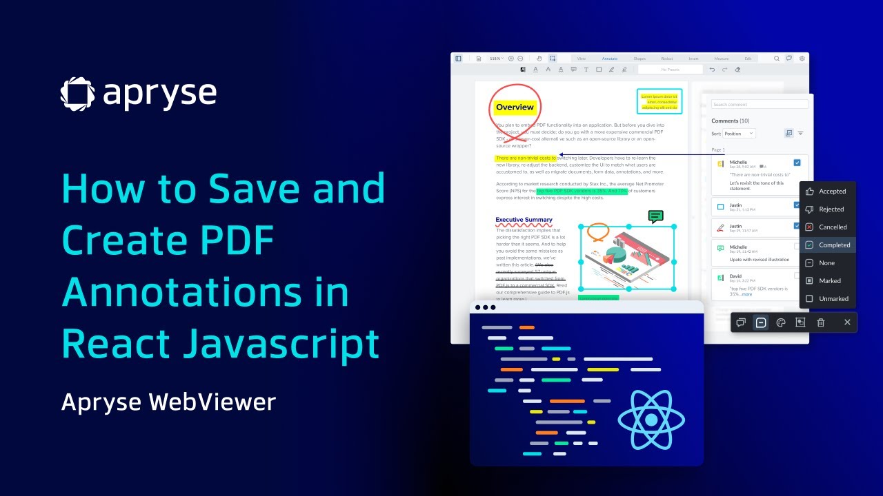 How to Save and Create PDF Annotations in React Javascript | Apryse WebViewer