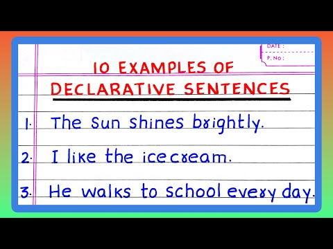 Examples of DECLARATIVE SENTENCES | 10 Examples of DECLARATIVE SENTENCES | in English Grammar