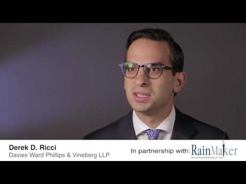 Derek D. Ricci - Davies Ward Phillips & Vineberg LLP - Lexpert Rising Stars 2016