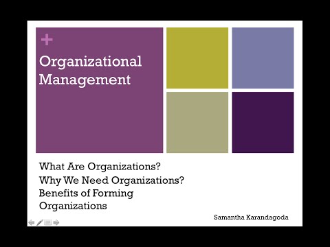 What are Organizations? Organizational Management CIMA Online Tutorial