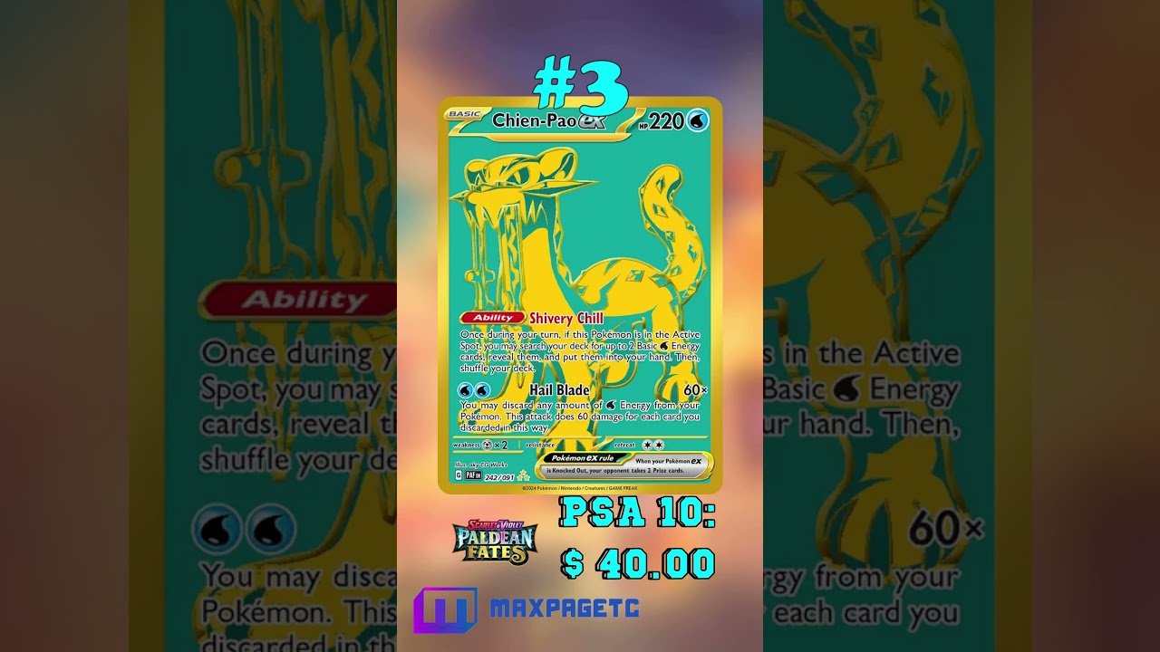 Top 5 Chien-Pao Full Art Pokémon Cards #tcg#pokémon#Chien-Pao#fullart
