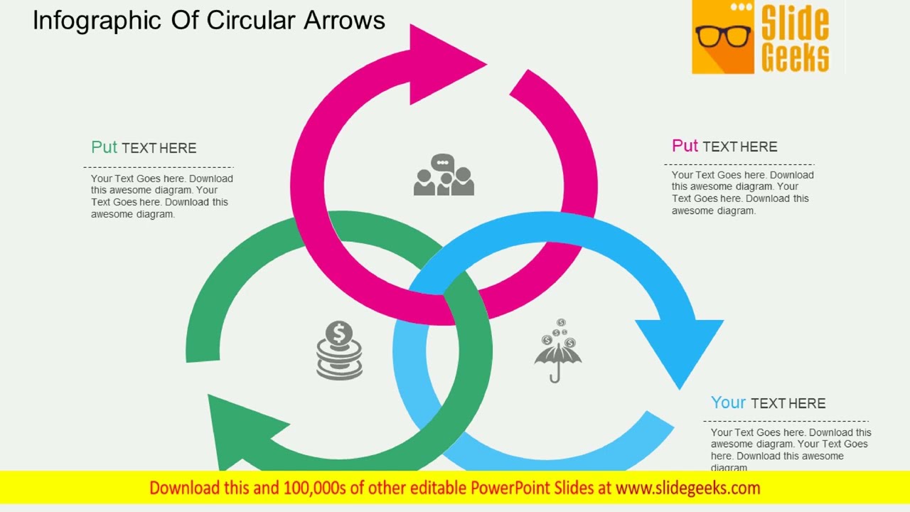 Infographic Of Circular Arrows Powerpoint Templates