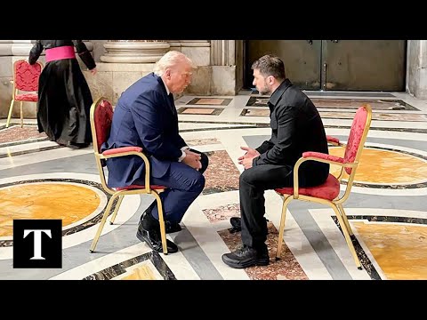 Trump changes tone on Putin after impromptu meeting with Zelensky