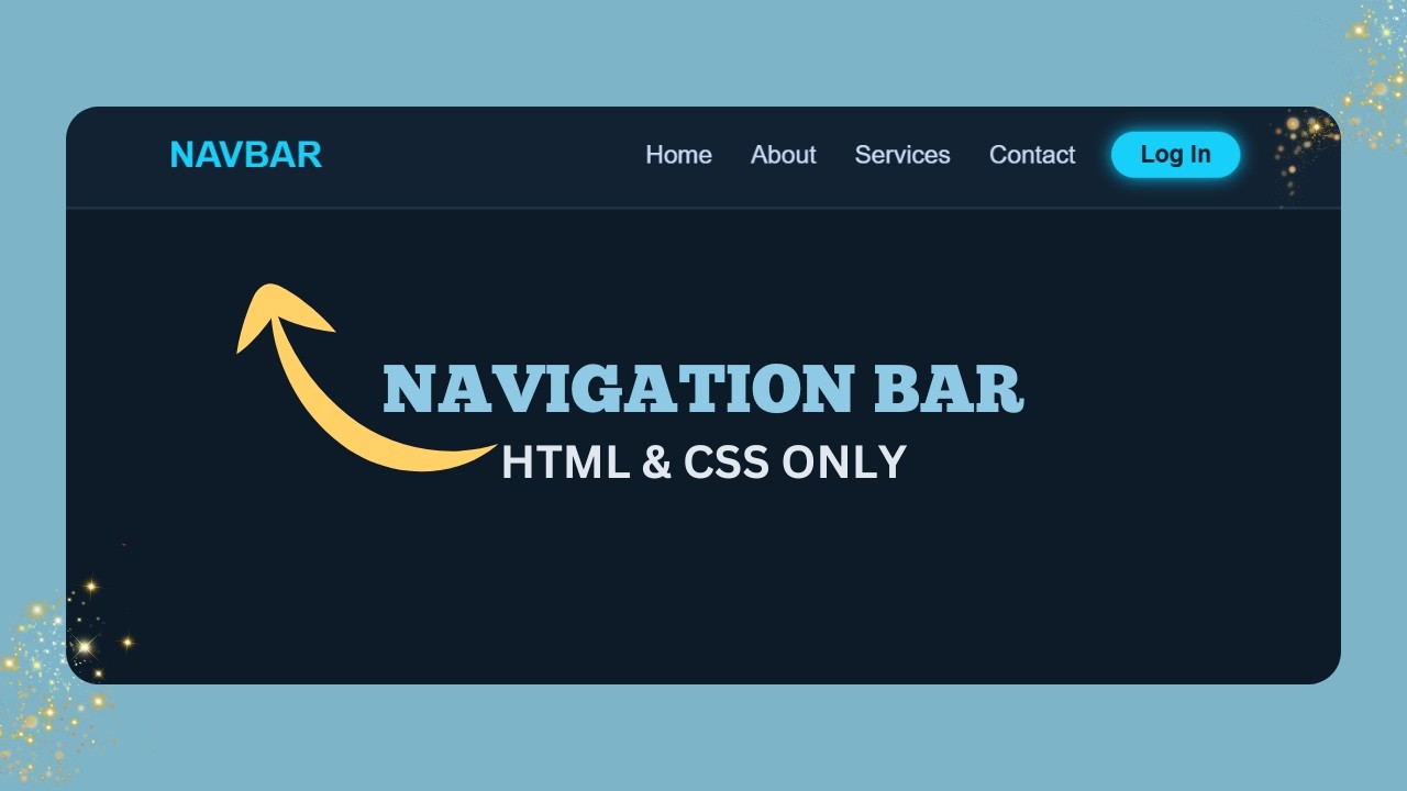 How to Create a Navigation Bar Using HTML & CSS Flexbox | Navbar CSS Tutorial