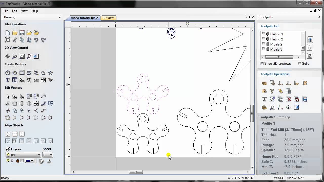 Processing Vectors Using PartWorks2D