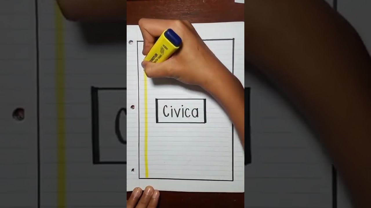 Dibujo y pinto portada fácil y bonita de cívica #shorts
