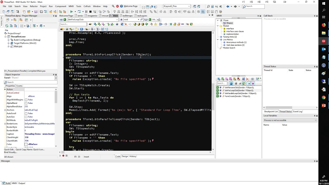 Using TParallel.For (Delphi)