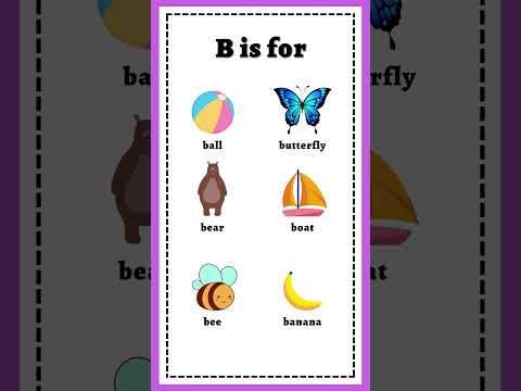 Letter B words for Kids - B Letter Words