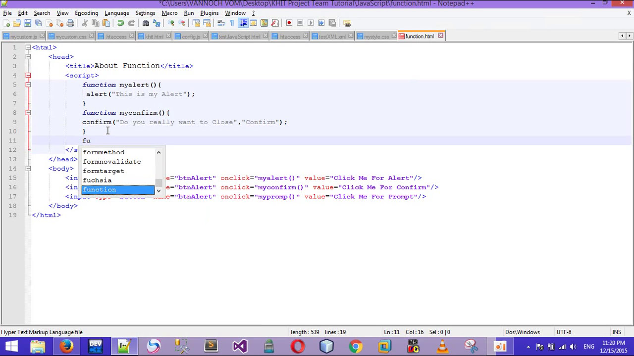 Function in JavaScript in Khmer Language