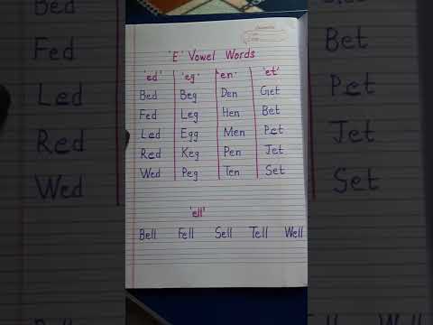(E) vowel words.