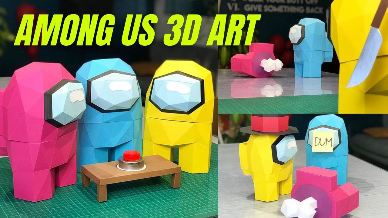 Among Us 3D Paper Craft DIY - Create your own Among Us home decor
