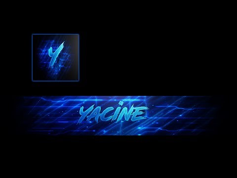 Photoshop - INSANE Light Blue Themed Youtube banner SPEEDART!!! + TEMPLATE