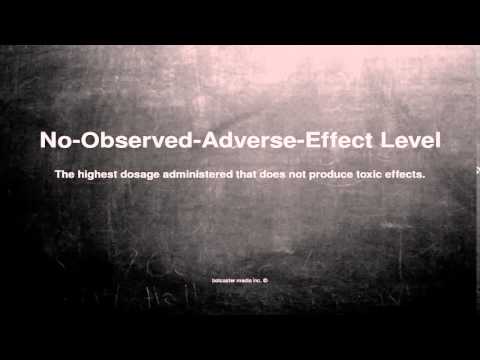 Medical vocabulary: What does No-Observed-Adverse-Effect Level mean